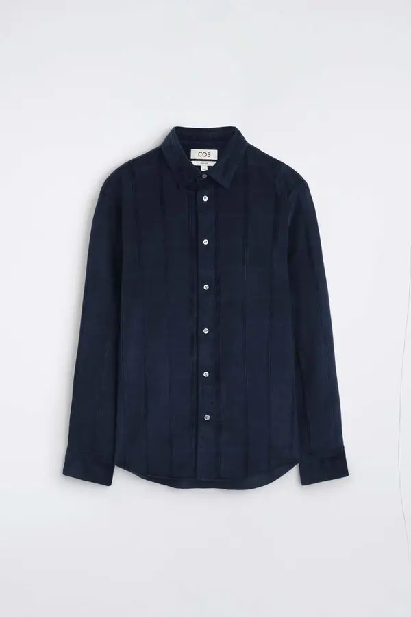 Cos Relaxed Corduroy Shirt - Dark Blue
