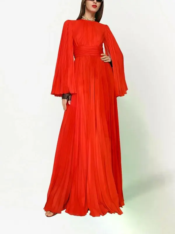 Dolce & Gabbana Slit-sleeved Pleated Gown