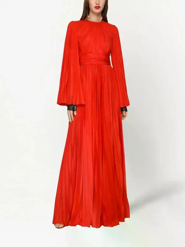 Dolce & Gabbana Slit-sleeved Pleated Gown
