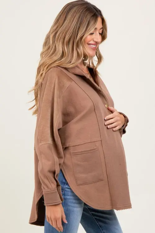 PINKBLUSH Corduroy Contrast Oversized Hoodie