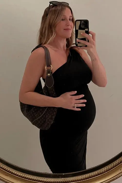 PINKBLUSH Ruched One Shoulder Maternity Dress