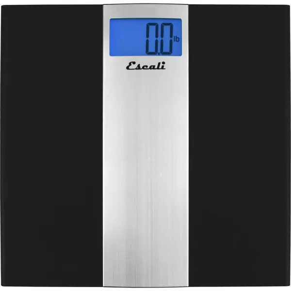 ESCALI Ultra Slim Bathroom Scale - Black/stainless Steel