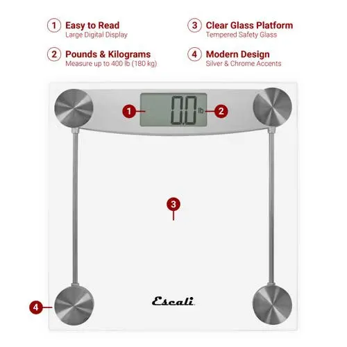 ESCALI Glass & Chrome Bathroom Scale