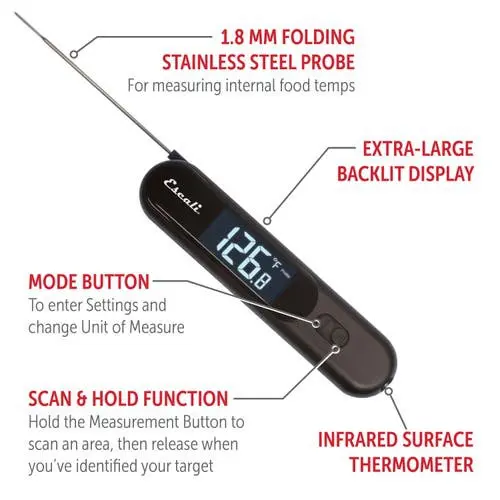 ESCALI Infrared Surface And Folding Probe Digital Thermometer