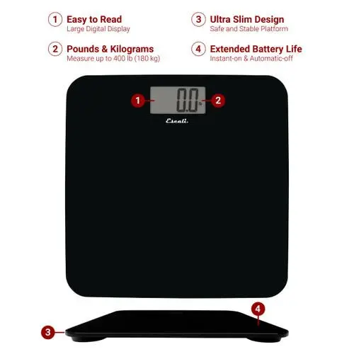 ESCALI Slim Glass Bathroom Scale