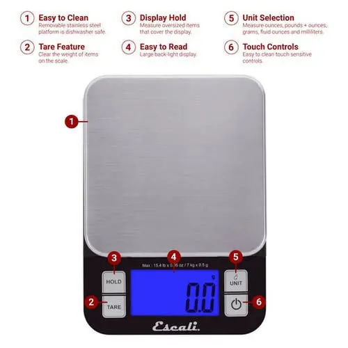 ESCALI Kitchen Scale And Thermometer Kit - Black