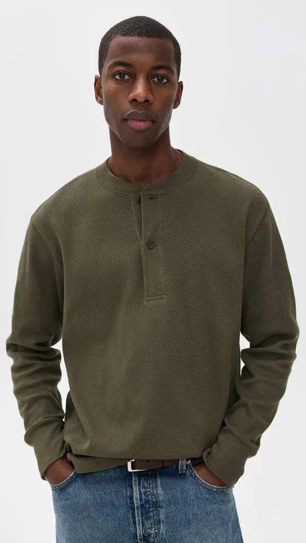 Filson Waffle Knit Henley Top