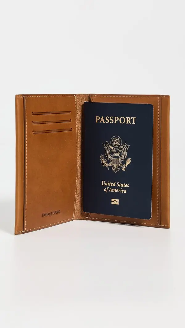 Shinola Leather Passport Wallet - Tan