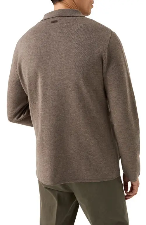 Eton Merino Wool Milano Knit Overshirt - Light Beige