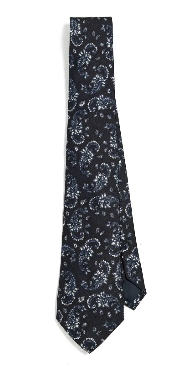 LES DEUX Paisley Neck Tie - Black