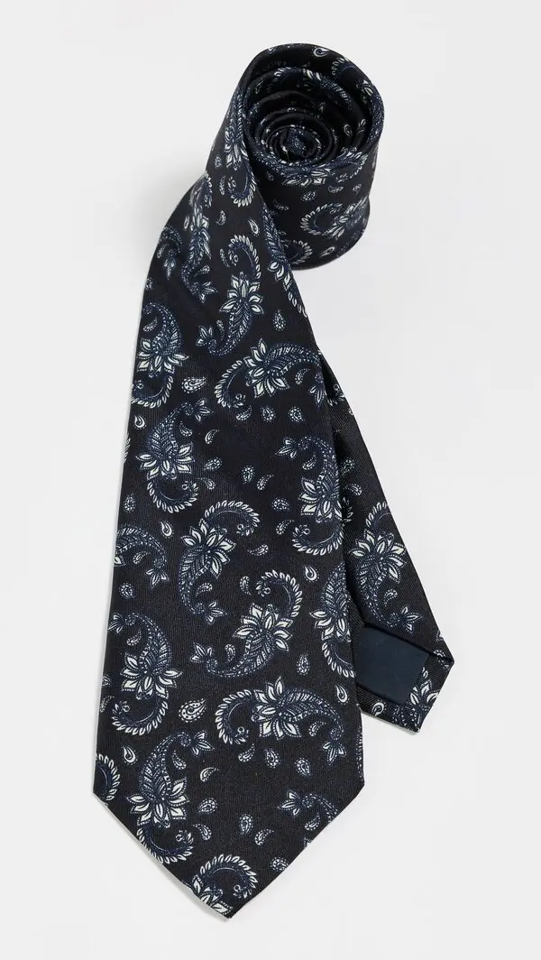 LES DEUX Paisley Neck Tie - Black