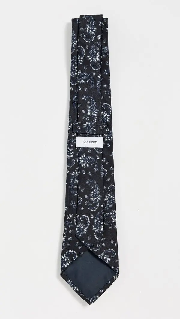 LES DEUX Paisley Neck Tie - Black
