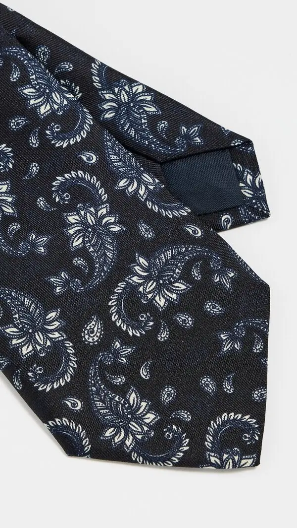 LES DEUX Paisley Neck Tie - Black