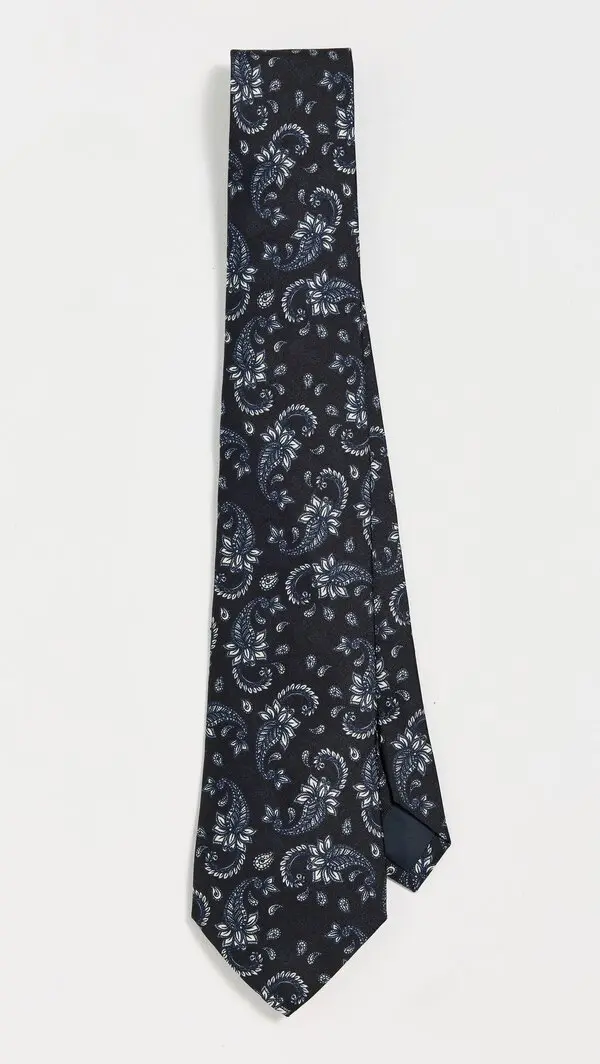 LES DEUX Paisley Neck Tie - Black