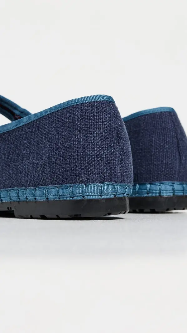 FLABELUS Linen Mary Jane Flats - Arthur
