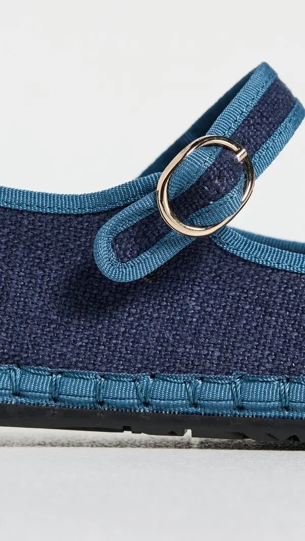 FLABELUS Linen Mary Jane Flats - Arthur