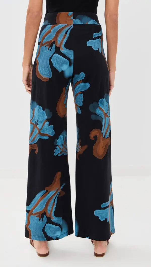 DE LORETA Printed Wide Leg Pants