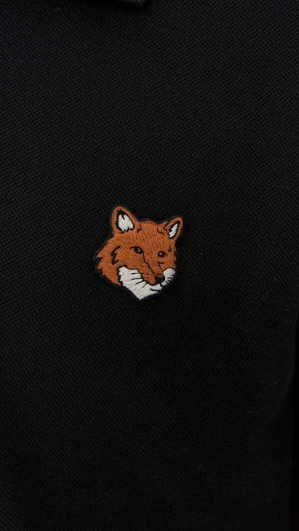 Maison Kitsuné Fox Head Patch Regular Polo - Black