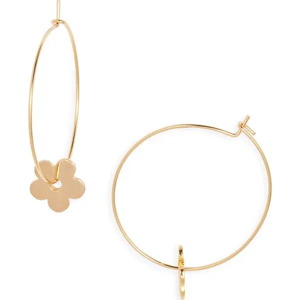 KIARA BY KI-ELE Daisy Flower Hoop Earrings - Gold