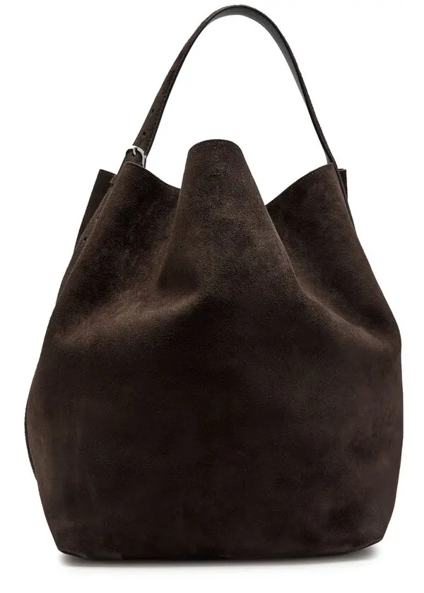TOTEME Belted Suede Tote - Brown