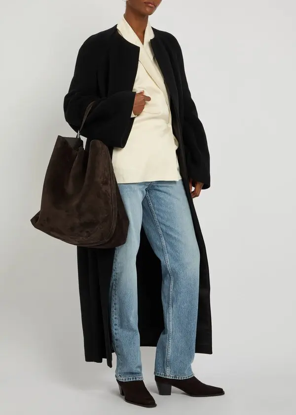 TOTEME Belted Suede Tote - Brown