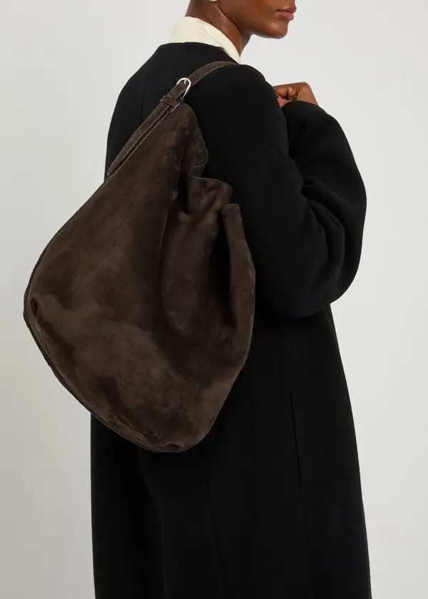 TOTEME Belted Suede Tote - Brown