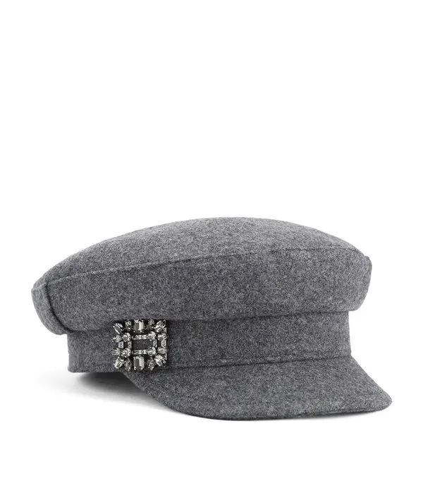 ROGER VIVIER Virgin Wool-cashmere Baseball Cap - Grey