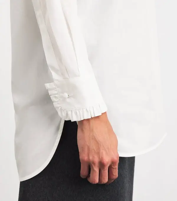 Max Mara Cotton Ruffle-neck Shirt