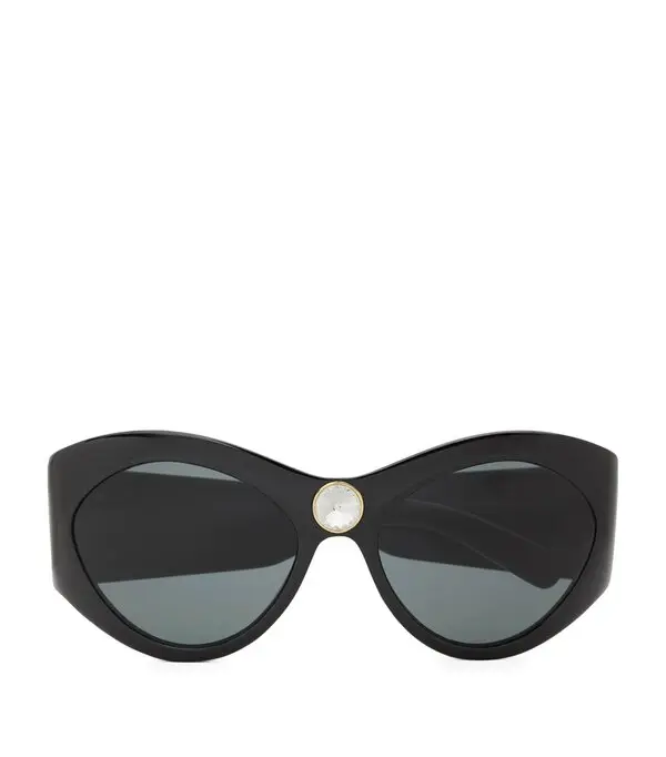 Saint Laurent Crystal Butterfly Cat Eye Sunglasses - Black