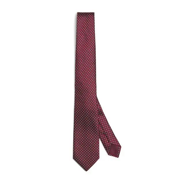 Giorgio Armani Silk Geometric Standard Neck Tie - Red