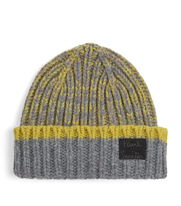Paul Smith Lambswool Rib-knit Beanie - Grey