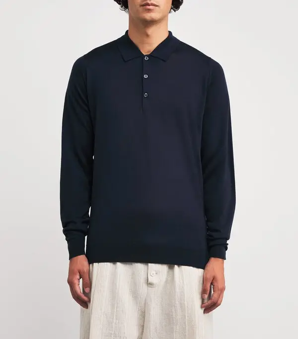 John Smedley Extra Fine Merino Long-sleeve Herbie Polo Shirt
