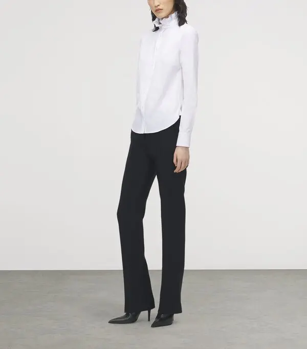 Alexander McQueen Cotton Ruffle-trimmed High-neck Shirt