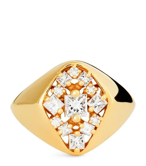 SUZANNE KALAN La Fantasie Diamond Signet Ring - Rose Gold