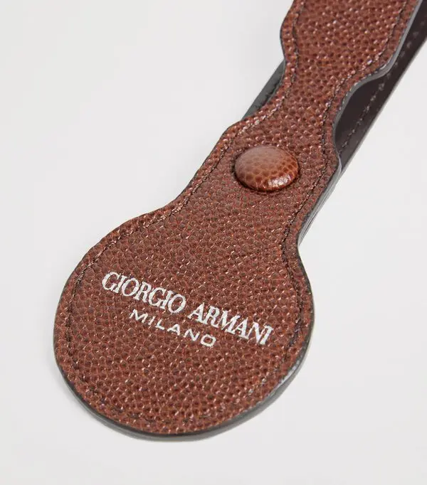 Giorgio Armani Leather Keyring With Logo
