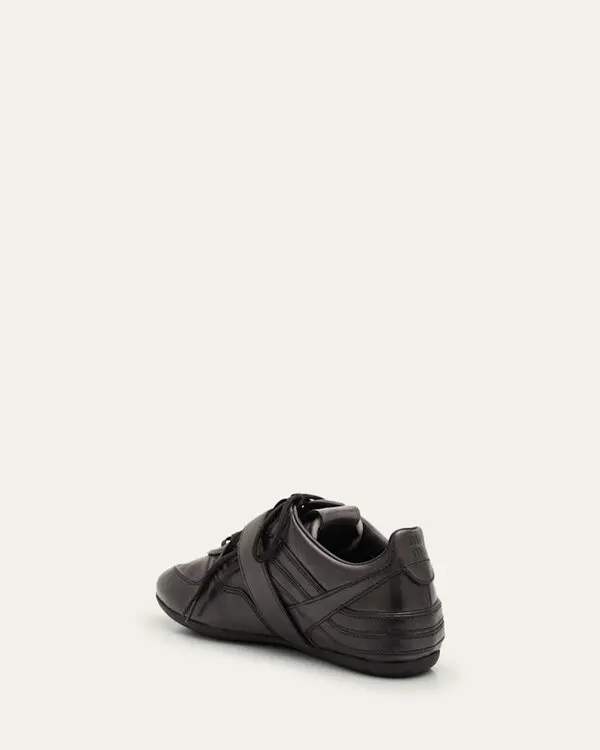 Miu Miu Allacciate Leather Buckle Low-top Sneakers - Black