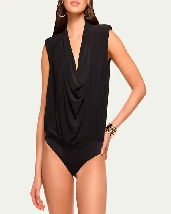 Ramy Brook Eden Sleeveless Cowl-neck Bodysuit