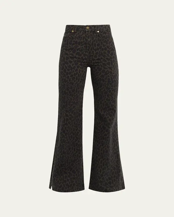 Ramy Brook Tyra Printed Wide-leg Jeans
