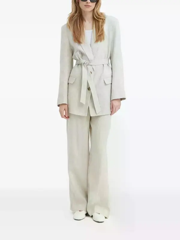 ALOHAS Belted Linen Blazer