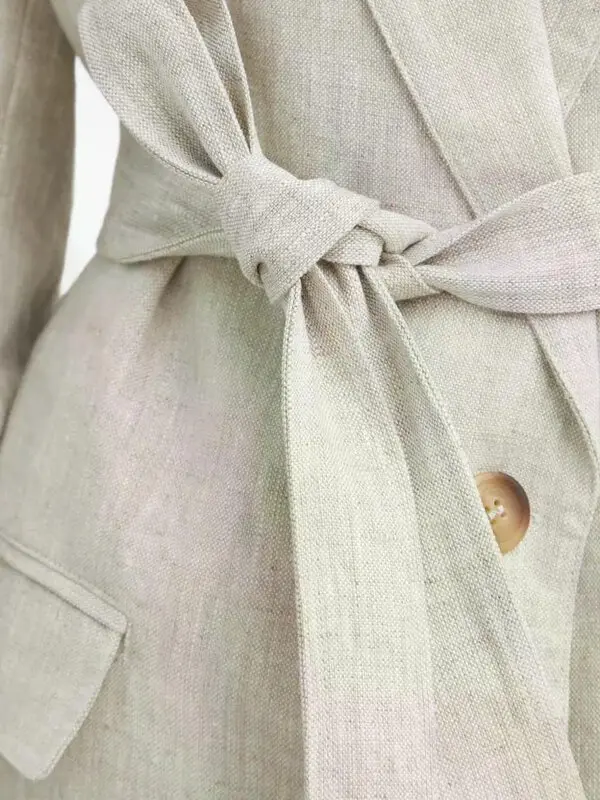 ALOHAS Belted Linen Blazer