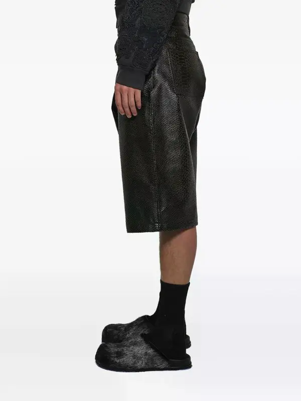 EARTHLING VIP Snakeskin-effect Knee-length Shorts