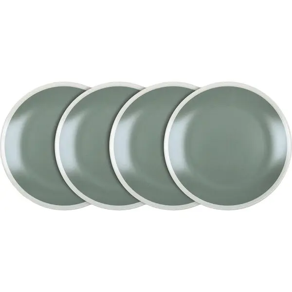 STONE + LAIN Serenity Stoneware 4-piece Salad Plate Set - Green And Cream