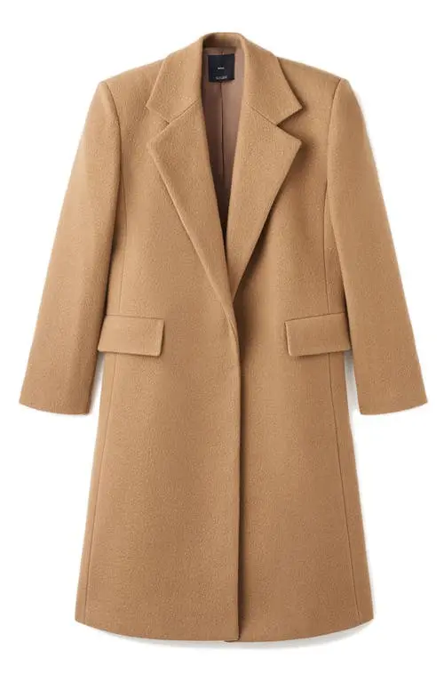 Mango Notched Lapel Wool Blend Coat