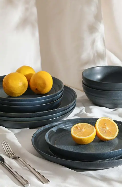 STONE + LAIN Elio Stoneware 24-piece Dinnerware Set