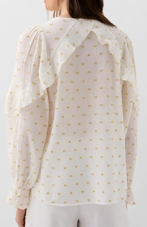 SCALPERS Foil Lurex Shirt - Ecru