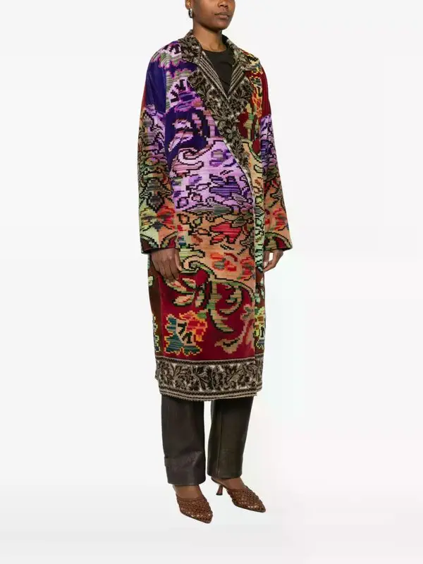 PIERRE-LOUIS MASCIA Floral Tapestry Patchwork Coat