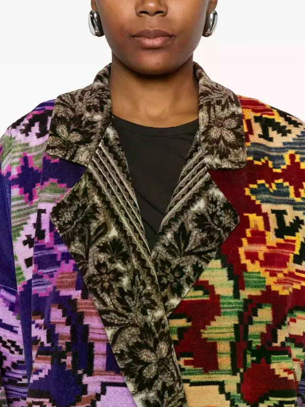PIERRE-LOUIS MASCIA Floral Tapestry Patchwork Coat