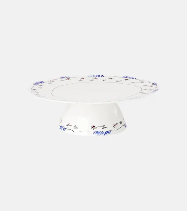 SERAX Midnight Flowers Anemone Milk Porcelain Cake Stand Marni - White