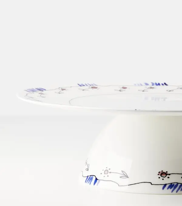 SERAX Midnight Flowers Anemone Milk Porcelain Cake Stand Marni