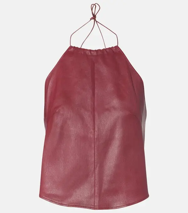 Stouls Rosie Open-back Leather Top - Red
